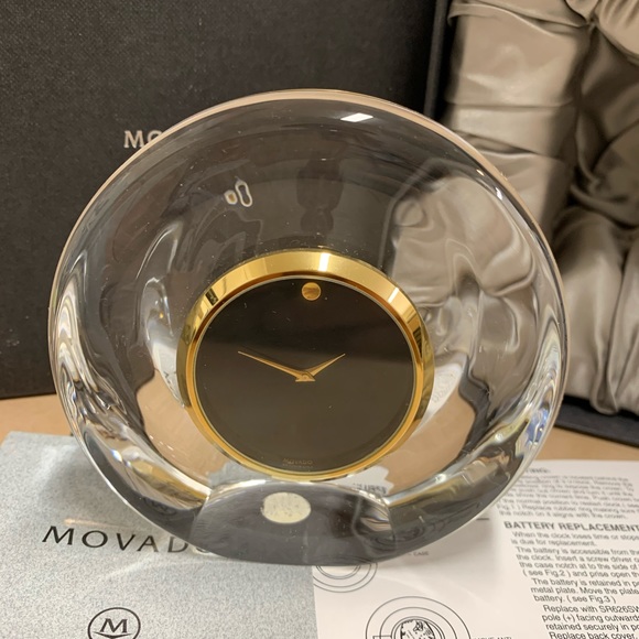 Movado | Accents | Movado Crystal Round Clock Museum Dial For Desk ...